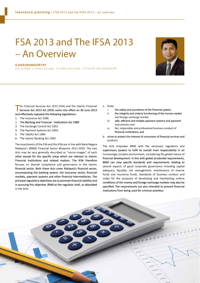 FSA 2013 and the IFSA 2013 - An Overview - MFPC