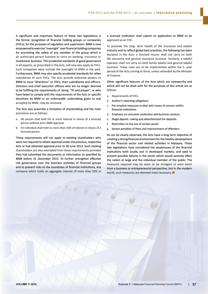 FSA 2013 and the IFSA 2013 - An Overview - MFPC