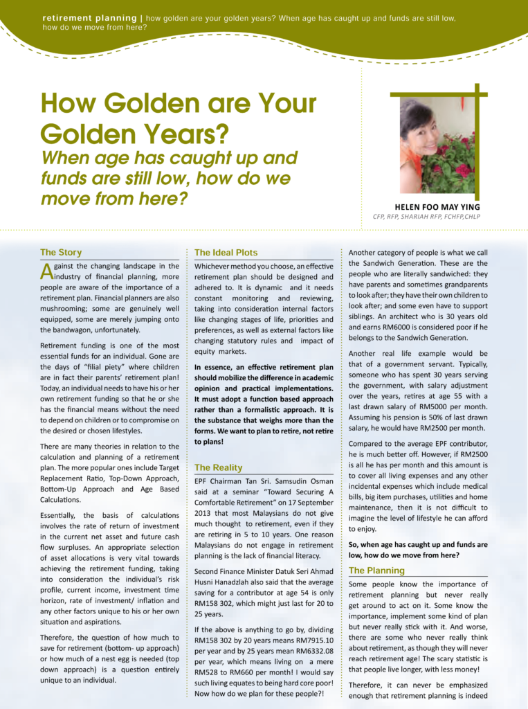 How Golden are Your Golden Years? - MFPC