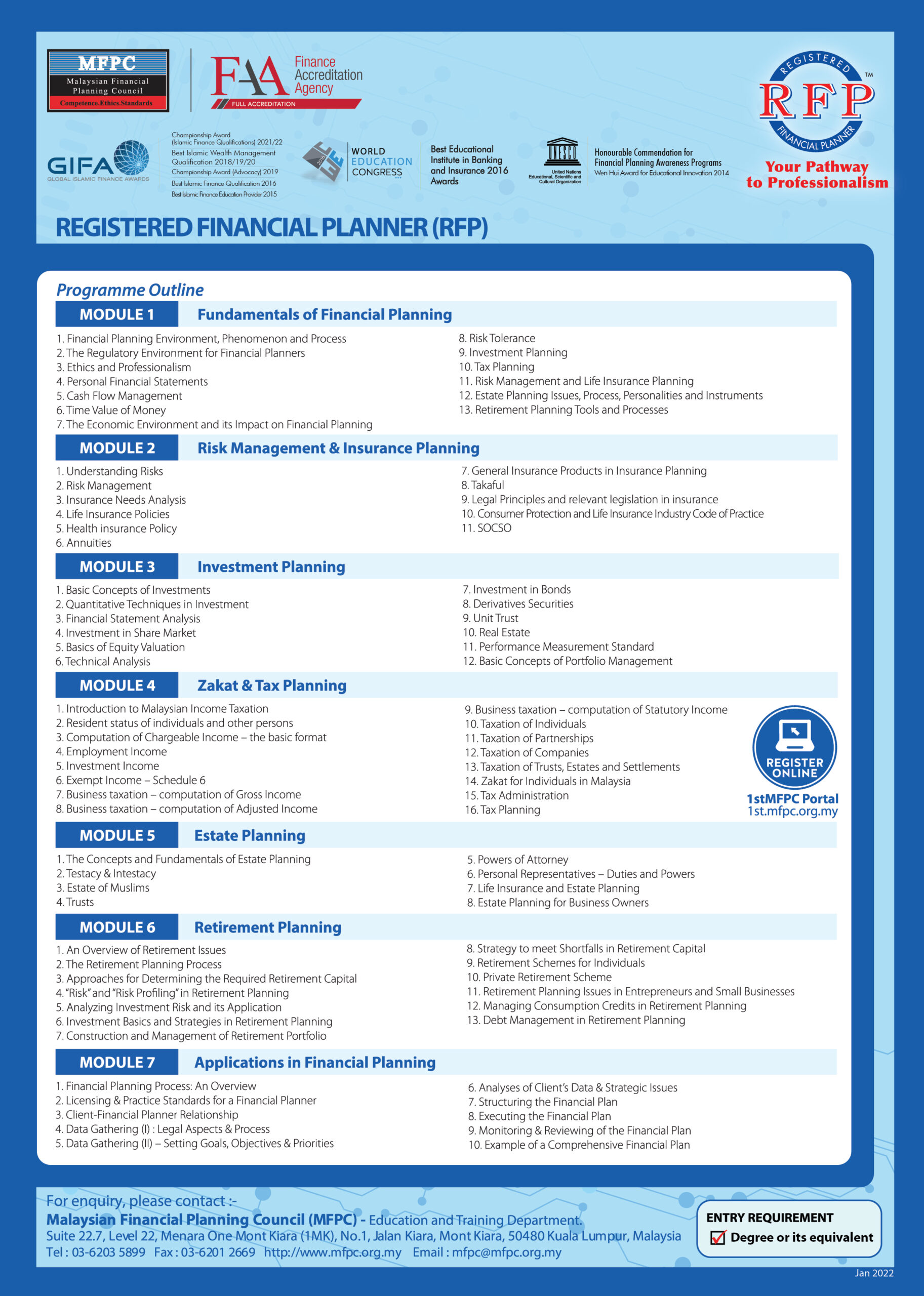 Registered Financial Planner (RFP) - MFPC