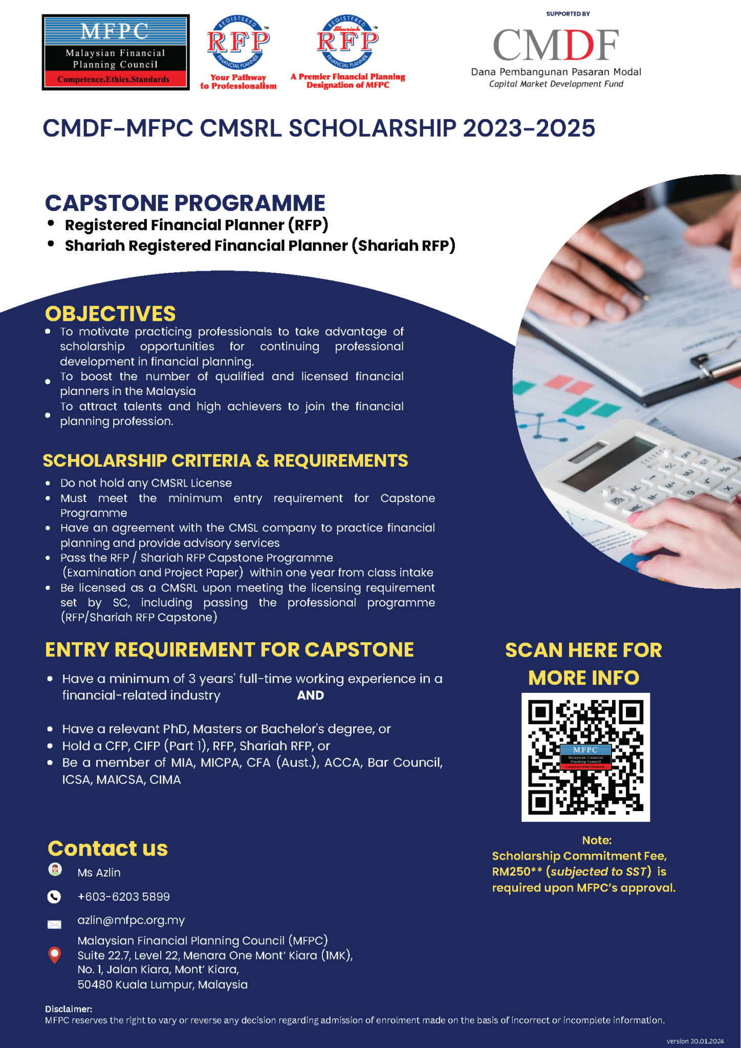 CMDF-MFPC CMSRL SCHOLARSHIP 2023-2025 - MFPC