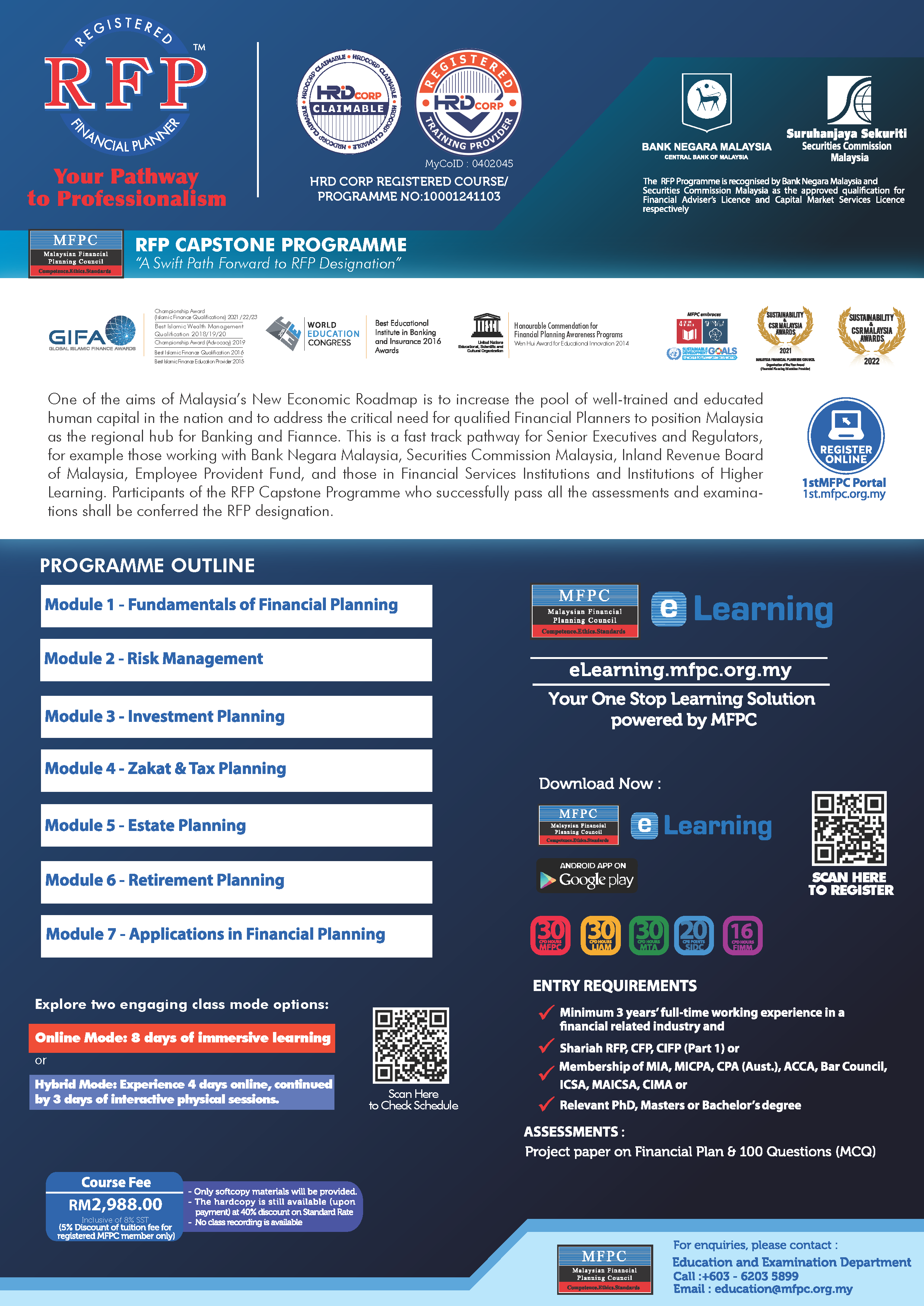 Registered Financial Planner (RFP) Capstone Programme - MFPC